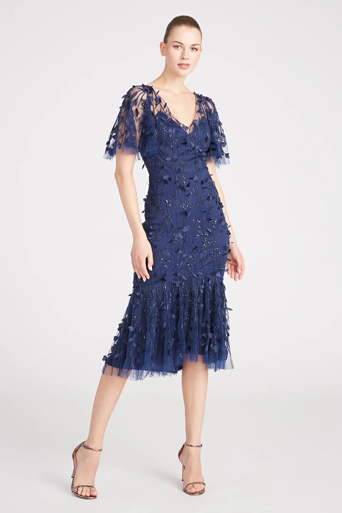 THEIA - 8818857 - Gretchen Petal Cocktail Dress – Madeline's Boutique Boca Raton